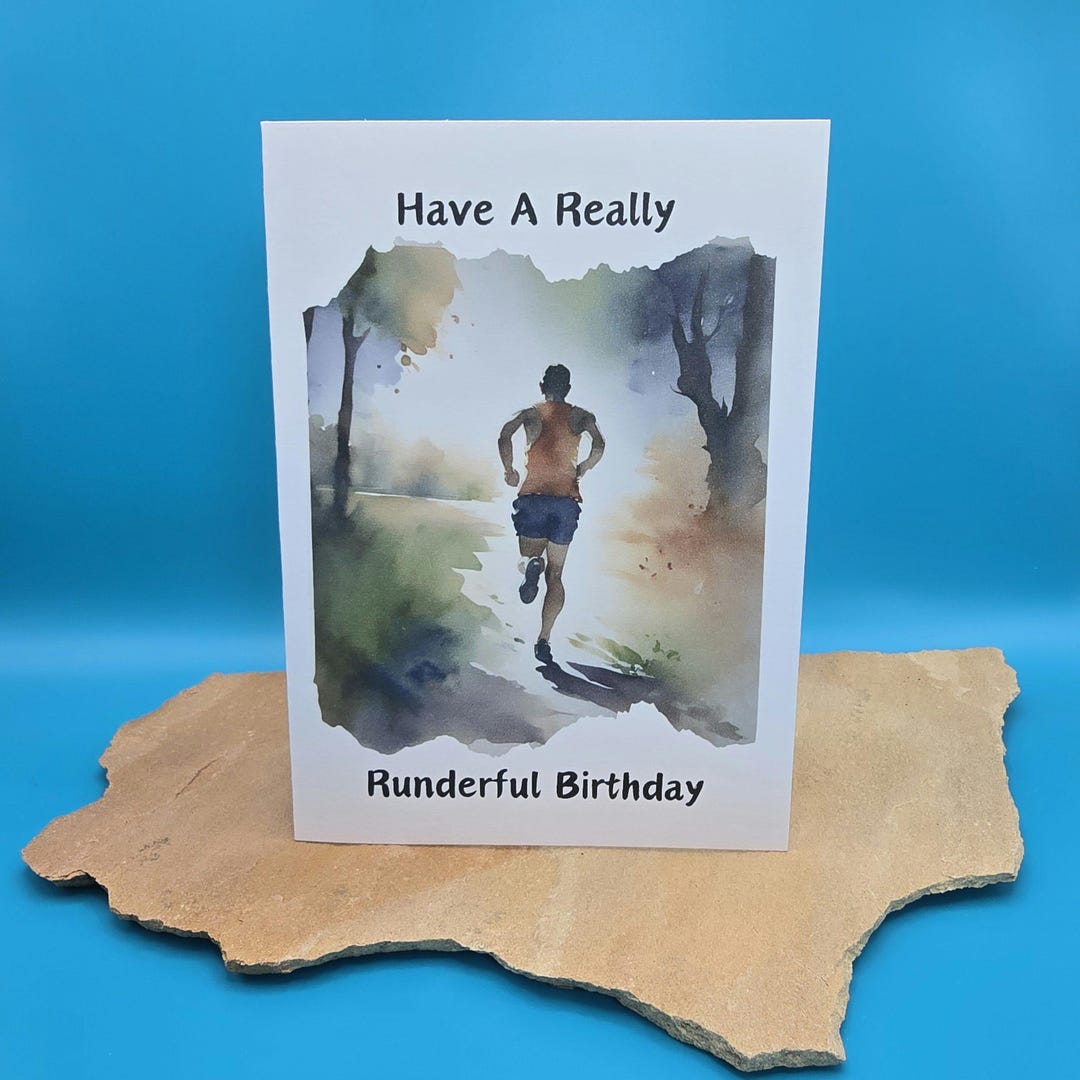 Personalised Runderful Watercolour Card Runner Birthday Card Handmade ...