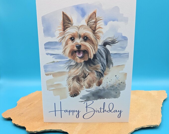 Yorkshire Terrier Card, Card for Yorkie Lover, Yorkie Birthday Card ...