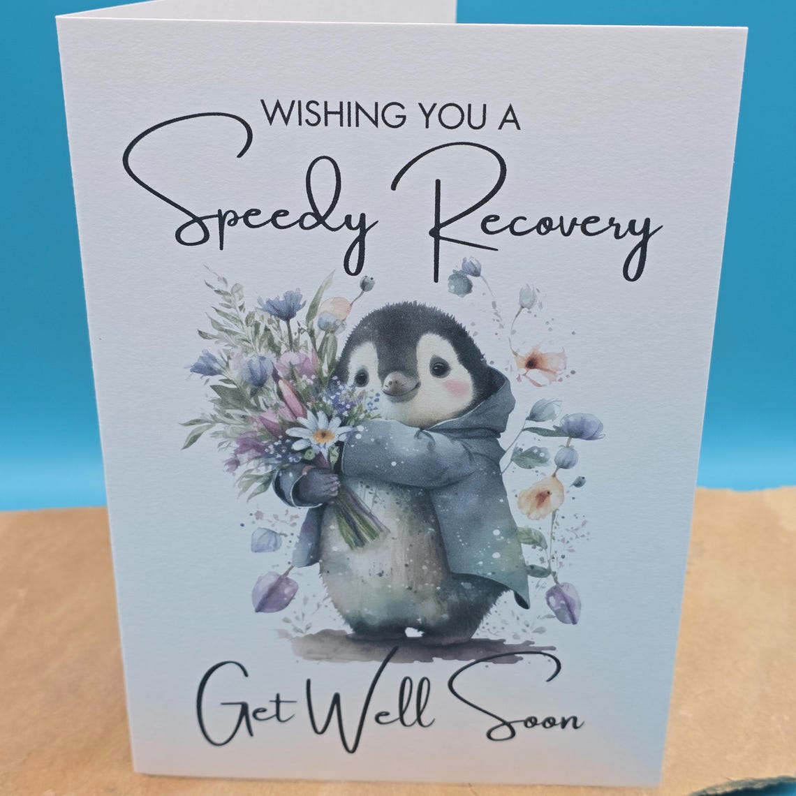 Speedy Recovery Penguin Get Well Soon Card - Surgery Operation Get Well ...