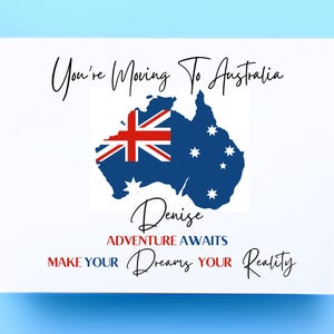 Australia Adventure Card Travel to Australia Card Personalised Aussie ...