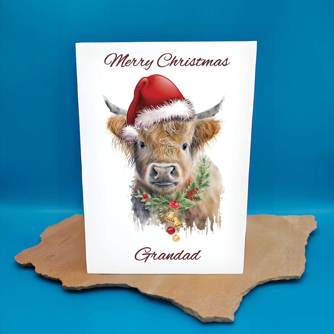 Highland Cow Christmas Card Customized Scottish Christmas Card ...