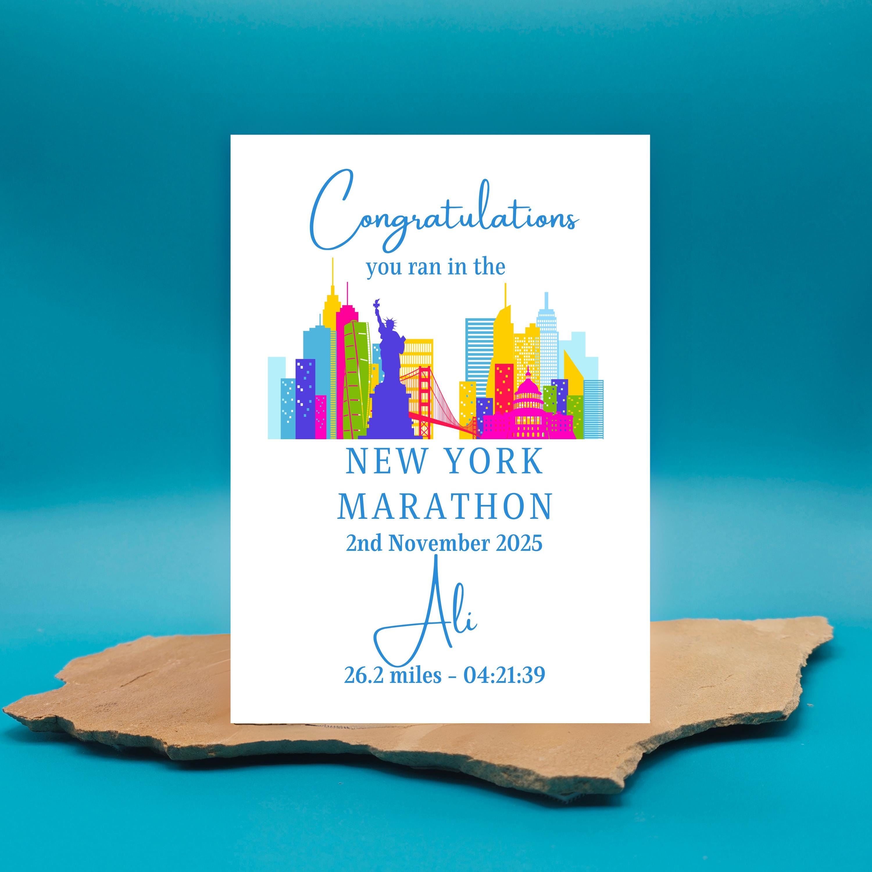 New York Marathon Runner Card - New York Marathon Congratulations Card ...