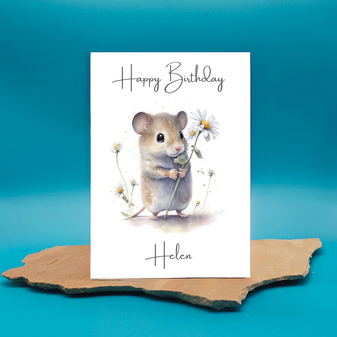 Personalised Cute Mouse Card - Birthday, Anniversary, Mother's Day ...