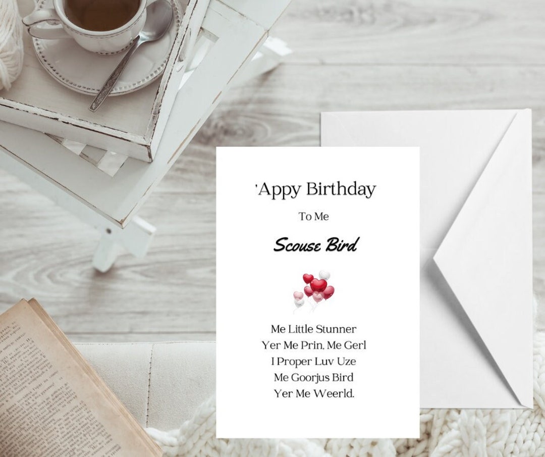 Happy Birthday to Me Scouse Bird Card Funny Minimalistic Card Goorjus ...