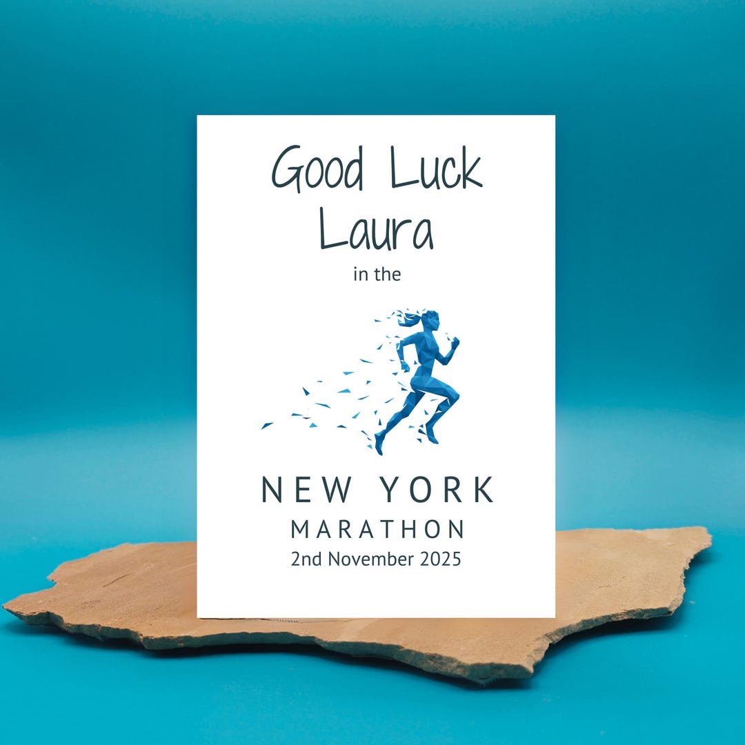 New York Marathon Good Luck / New York Marathon Congratulations Card ...