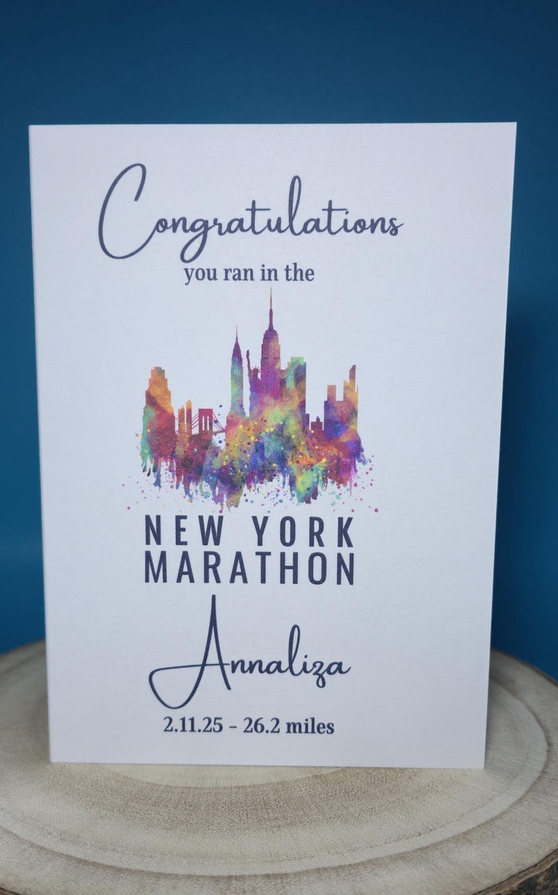 New York Marathon Runner Card - New York Marathon Congratulations Card ...