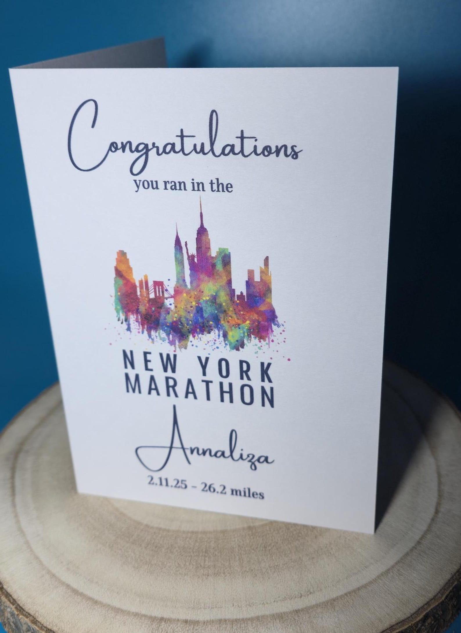 New York Marathon Runner Card - New York Marathon Congratulations Card ...