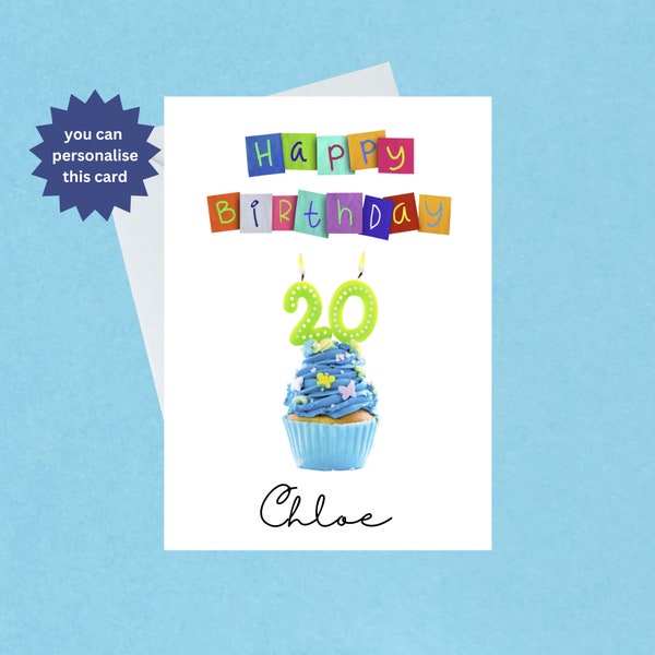 Personalized 20th Birthday | 20th Birthday Card for Friend - Etsy