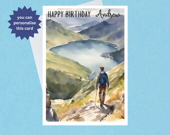 Mountain View Trekking Card Mountain Climber Birthday Card Rambler or ...