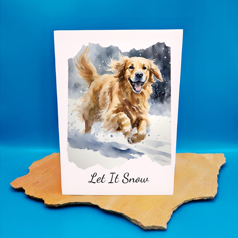 Golden Retriever Christmas Card - Etsy