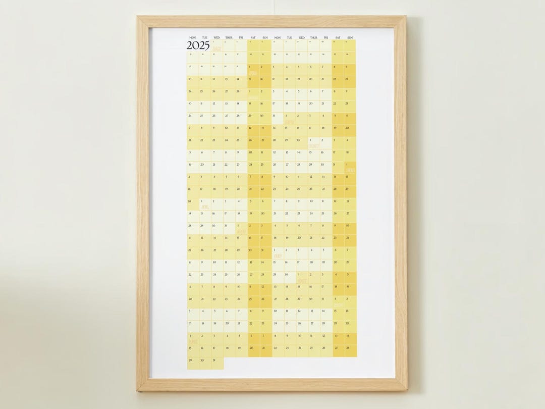 2025 Calendar - Full Year Calendar - Day by Day Calendar - A2 Digital ...