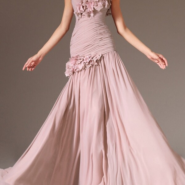 Pink Evening Gown - Etsy