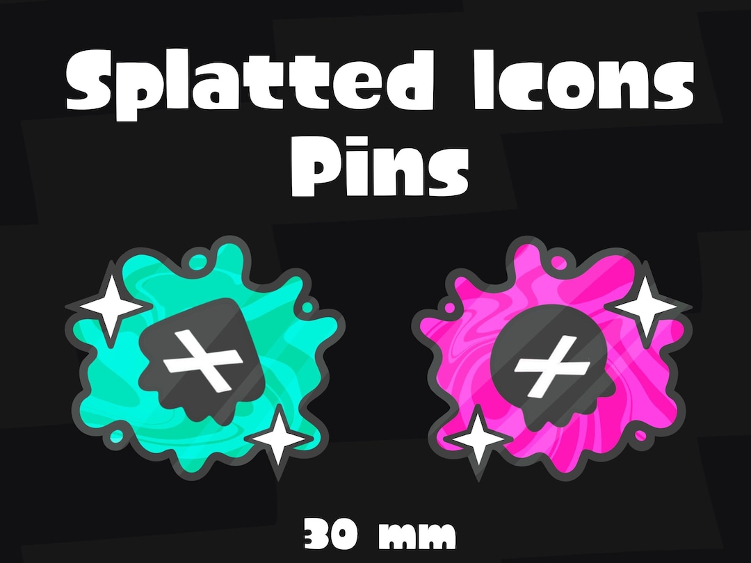 PREORDER Splatted Icons Pins Splatoon Inspired - Etsy