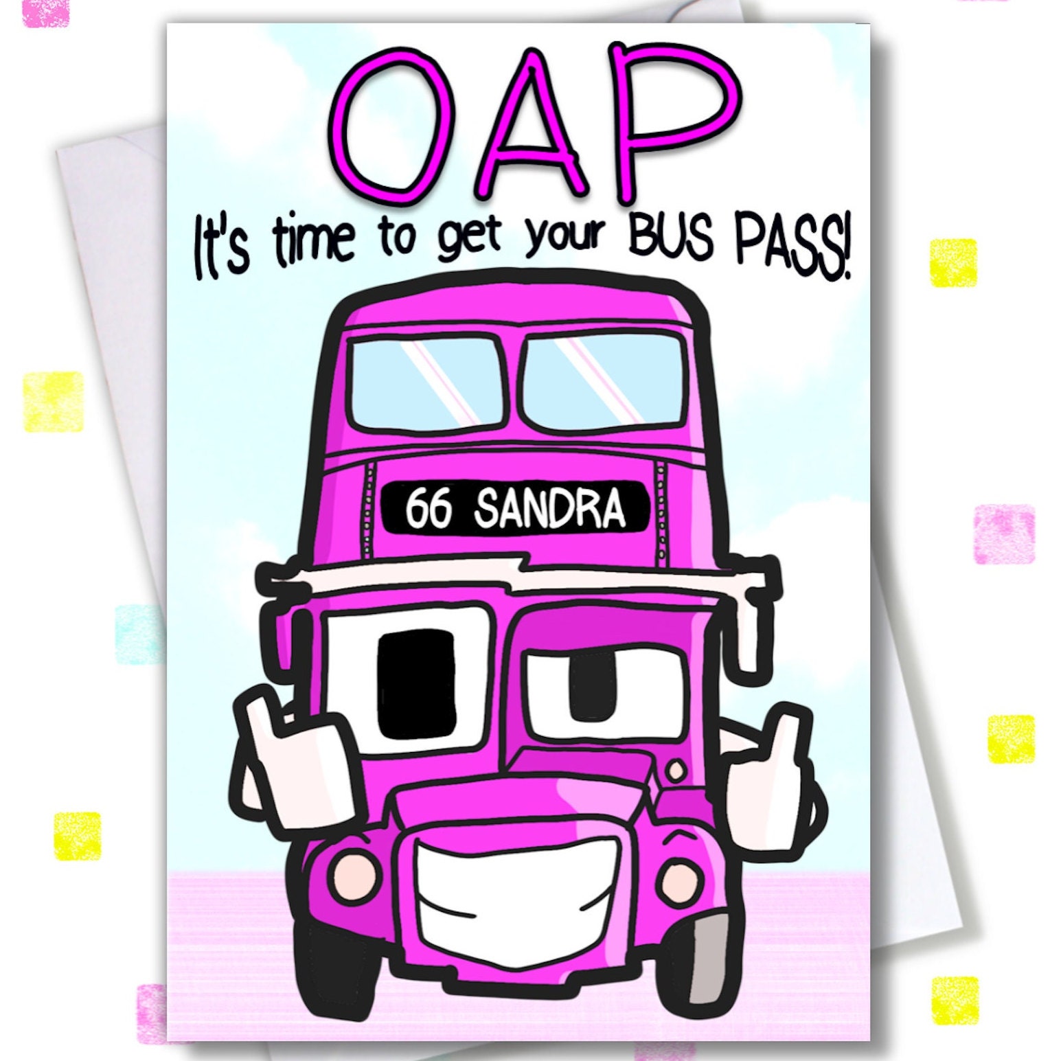 OAP Bus Pass Birthday Card - Etsy UK