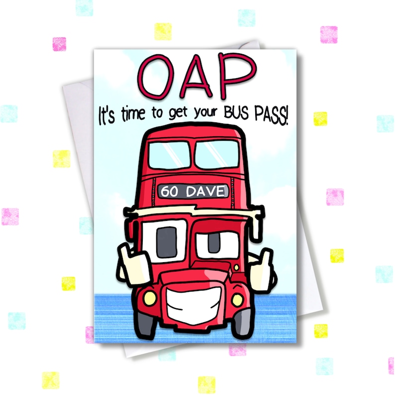OAP Bus Pass Birthday Card - Etsy UK