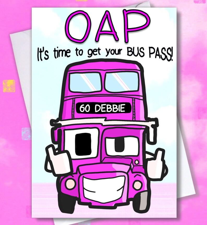 OAP Bus Pass Birthday Card - Etsy UK