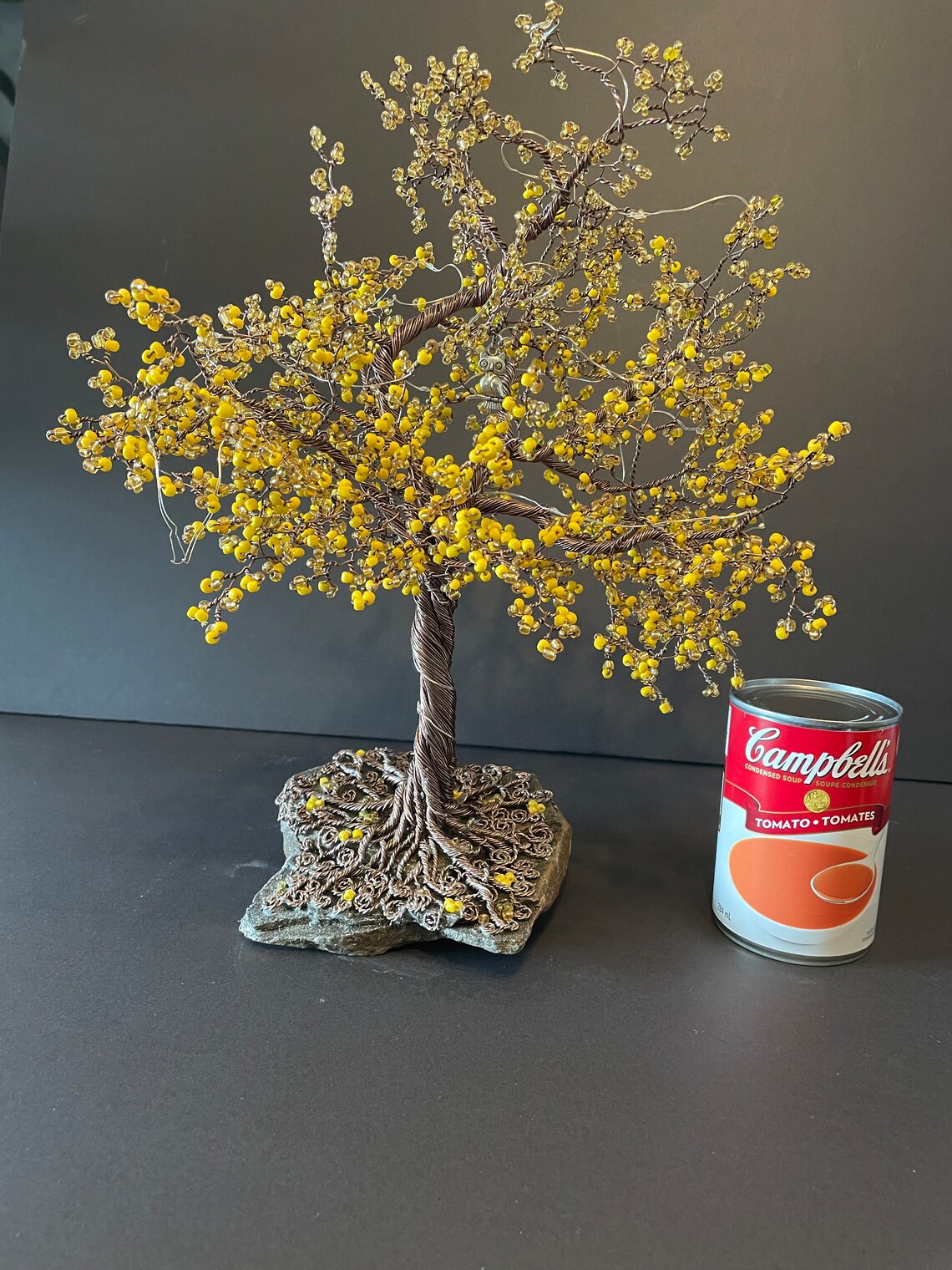 Autumn Gold Wire Tree. Yellow and Gold Beads Twisted With Copper Brown ...