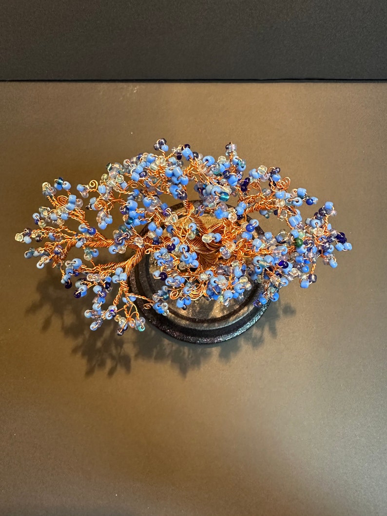 Blue and Copper Wire and Bead Tree Sculpture - Etsy