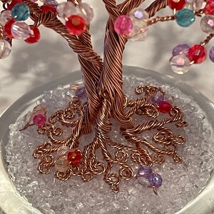 Colourful Handmade Bead and Wire Tree on Round Glass Tray - Etsy