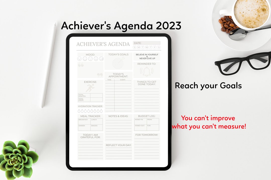Achievers Agenda, Digital Planner 2023, Good Notes, iPad Planner, Daily ...