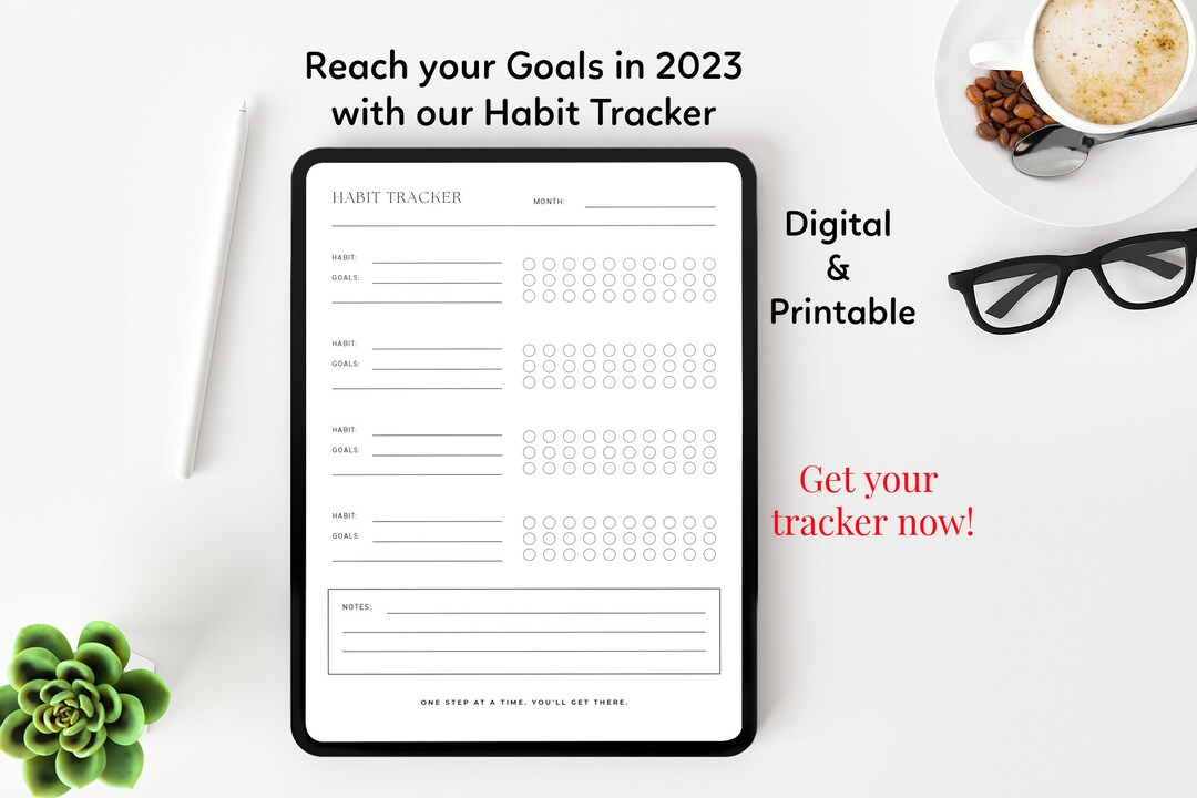 Customized Habit Tracker, Habit Tracker 2023, Minimalistic Daily Habit ...