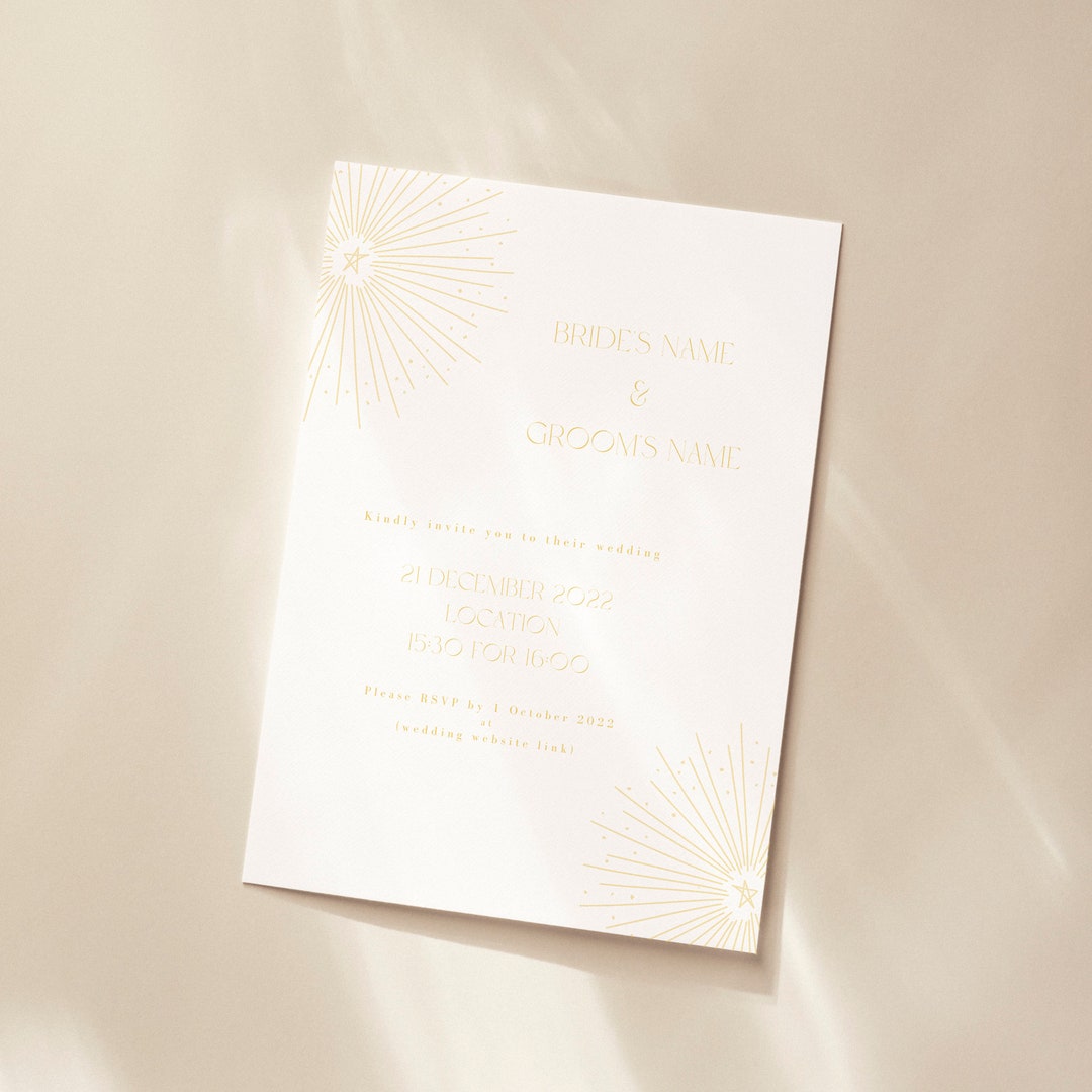 Ethereal Star Wedding Invite Template - Editable Wedding Invite ...