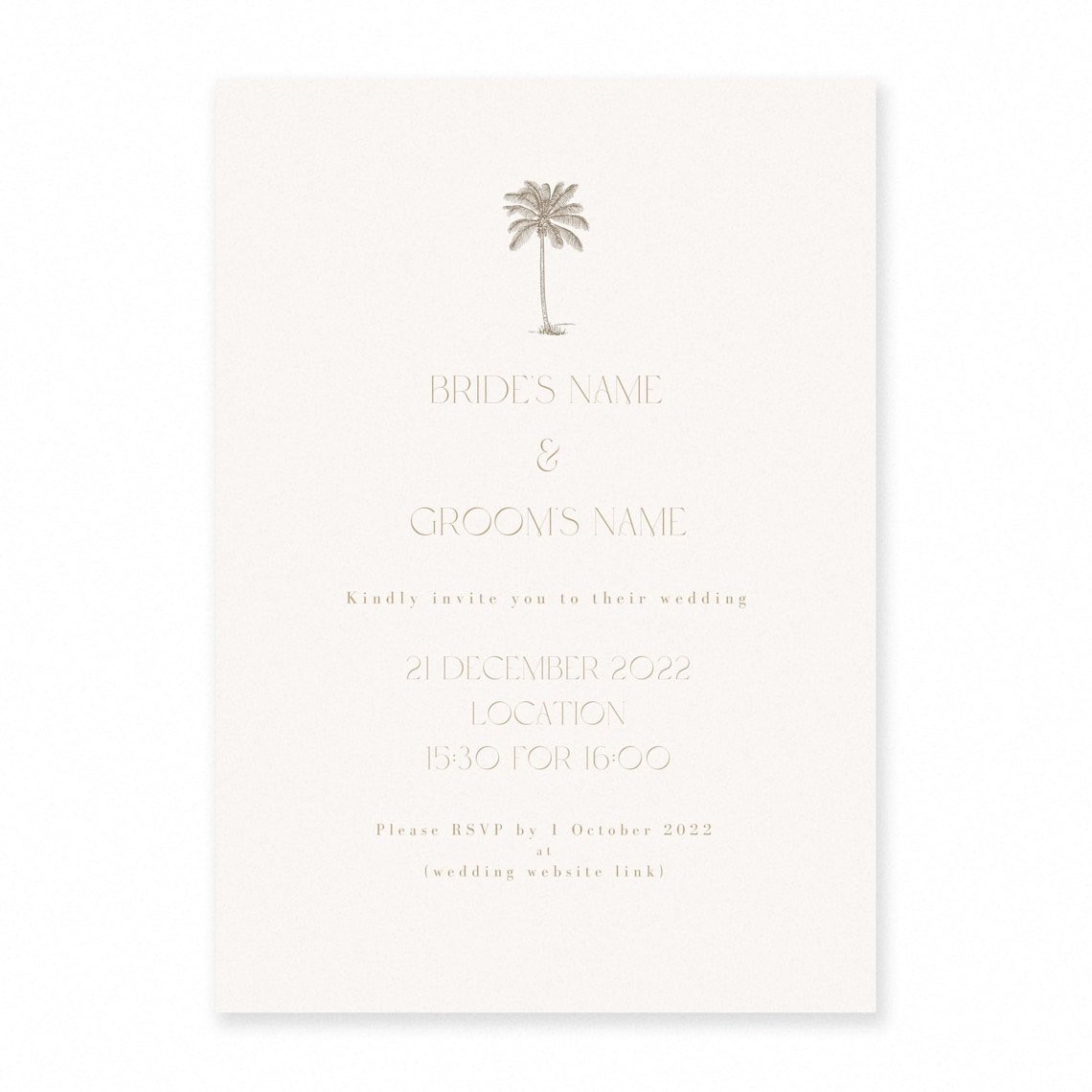 Palm Tree Wedding Invite Template - Editable Wedding Invite - Instant ...
