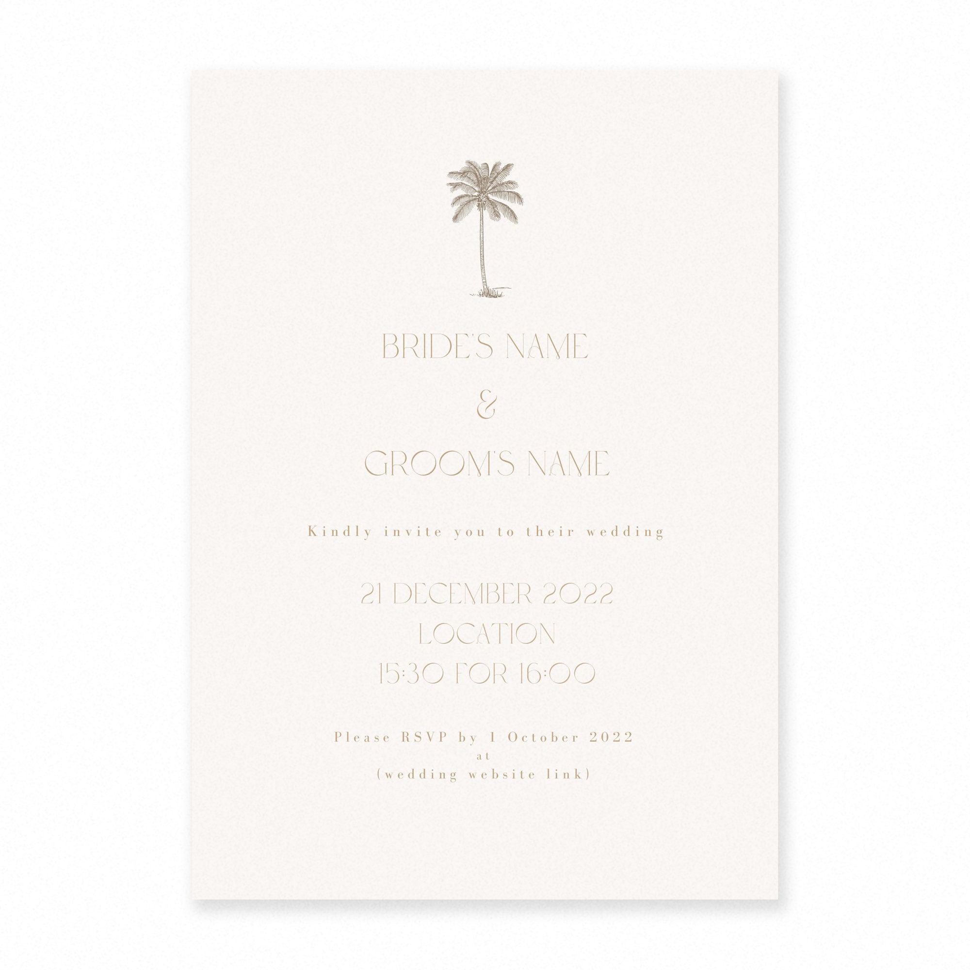 Palm Tree Wedding Invite Template - Editable Wedding Invite - Instant ...