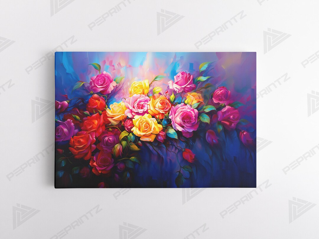 The Dance of Hues A Floral Fusion in Vivid Roses | Futuristic World ...