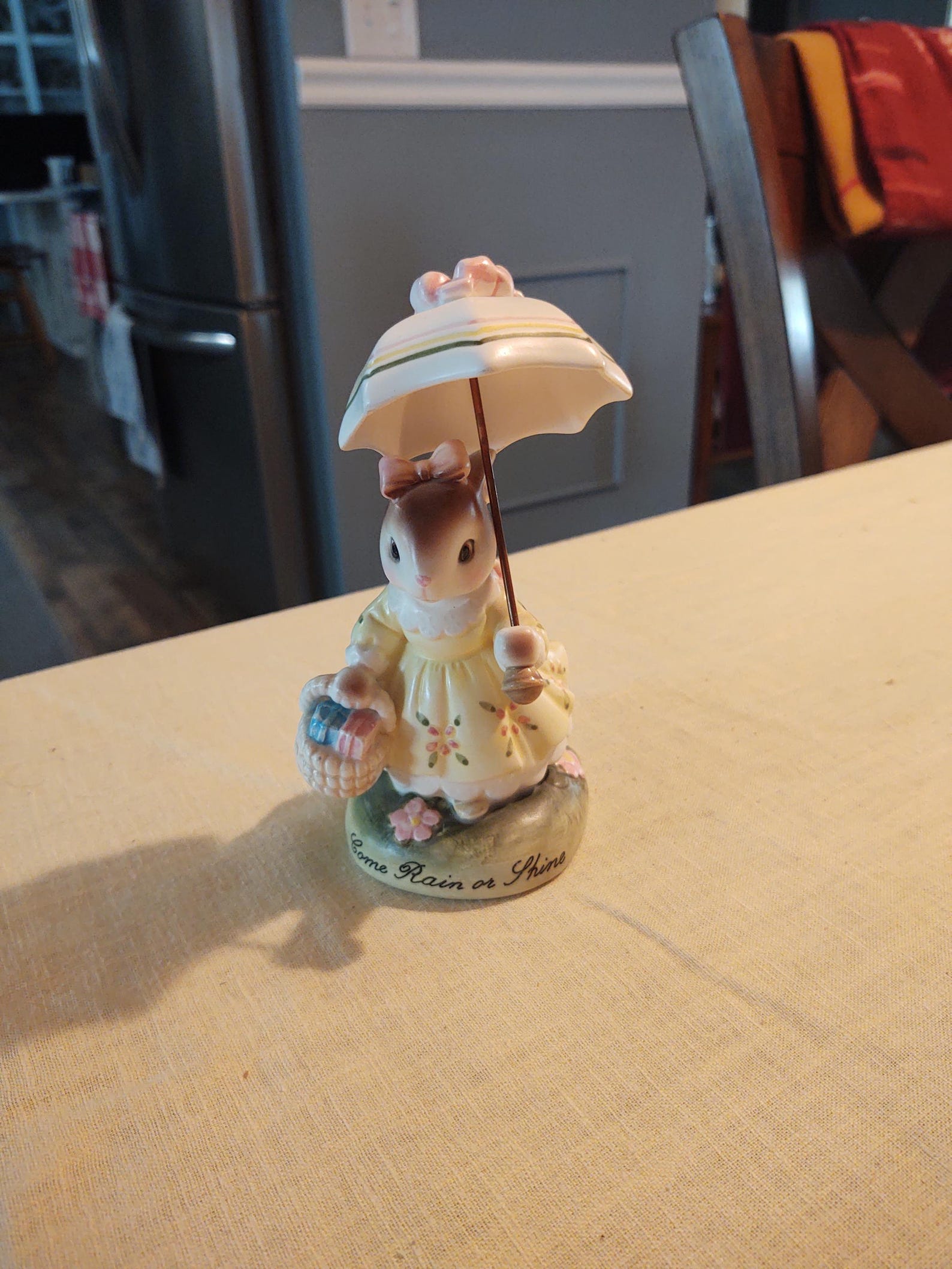 Vintage Avon Cherished Moment Collection Ceramic bunny With Umbrella ...