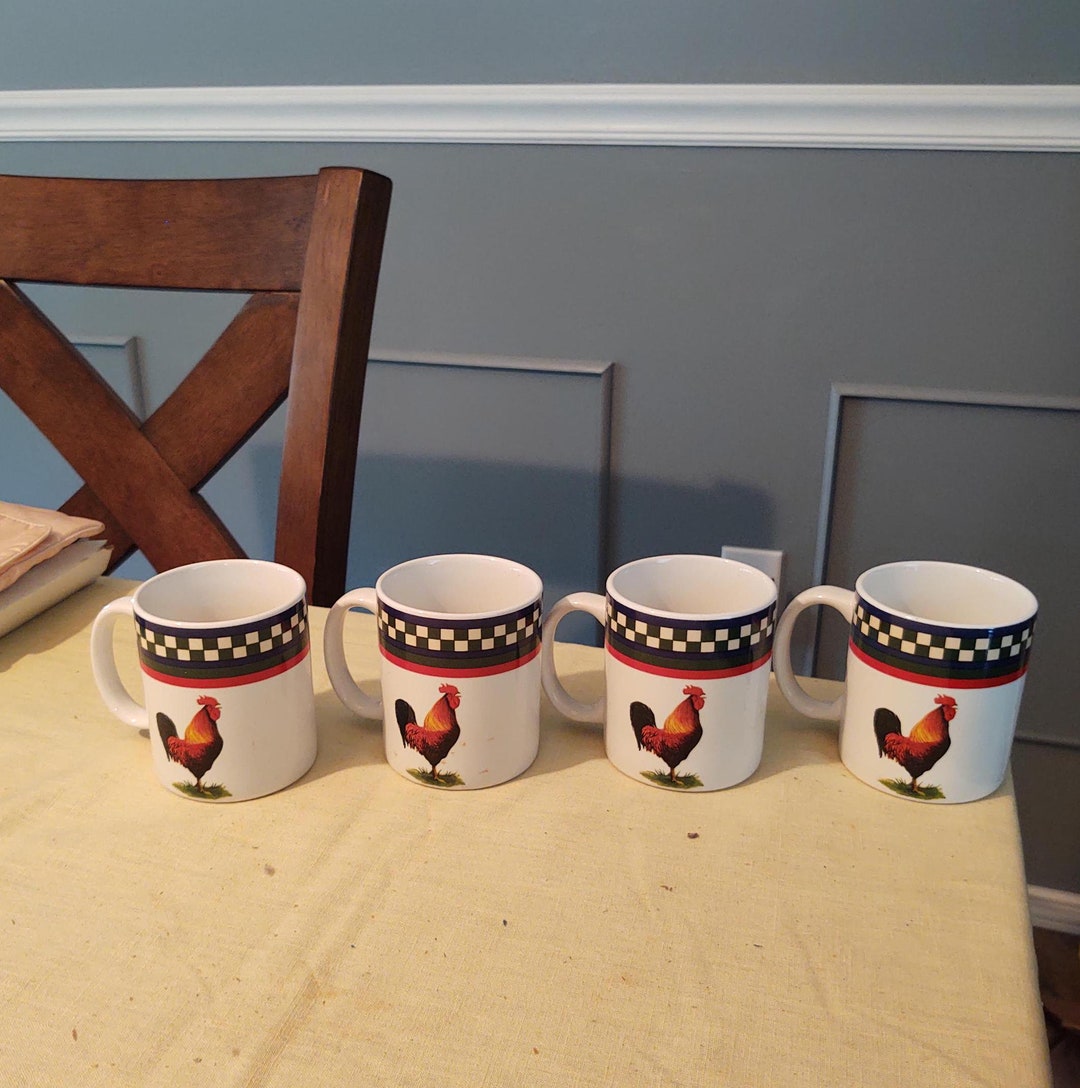 Vintage Set of 4 Rooster Coffee Mugs by International Tableware. - Etsy