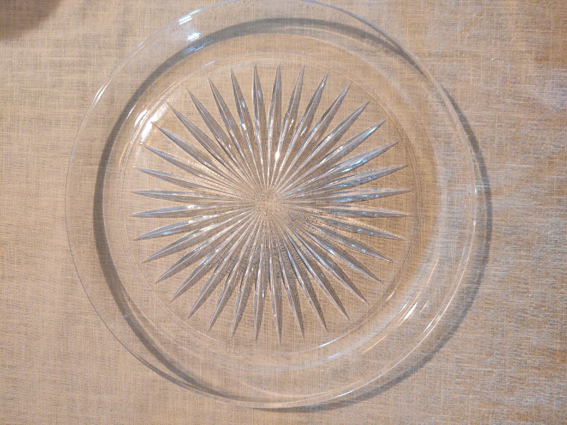 Vintage 24% Lead Crystal Platter With Starburst Pattern - Etsy