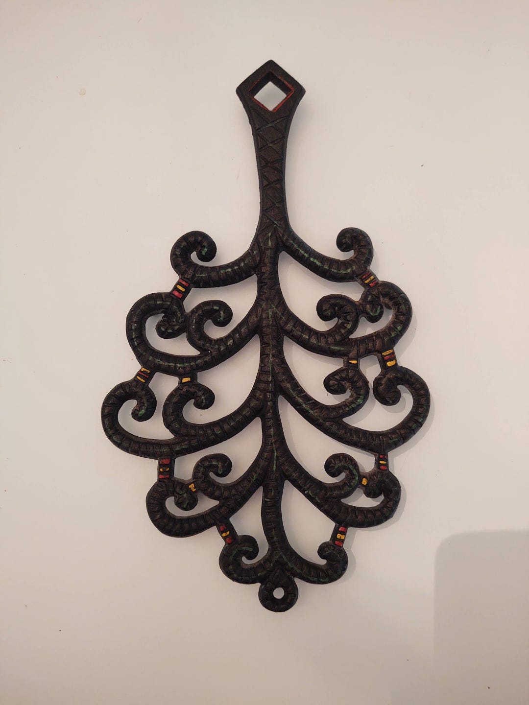 Vintage Wilton Family Tree Cast Iron Trivet With Original Paint - Etsy
