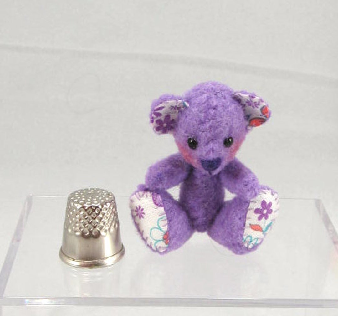 Very Violet Teddy Bear Miniature Jointed Stuffed Animal - Etsy