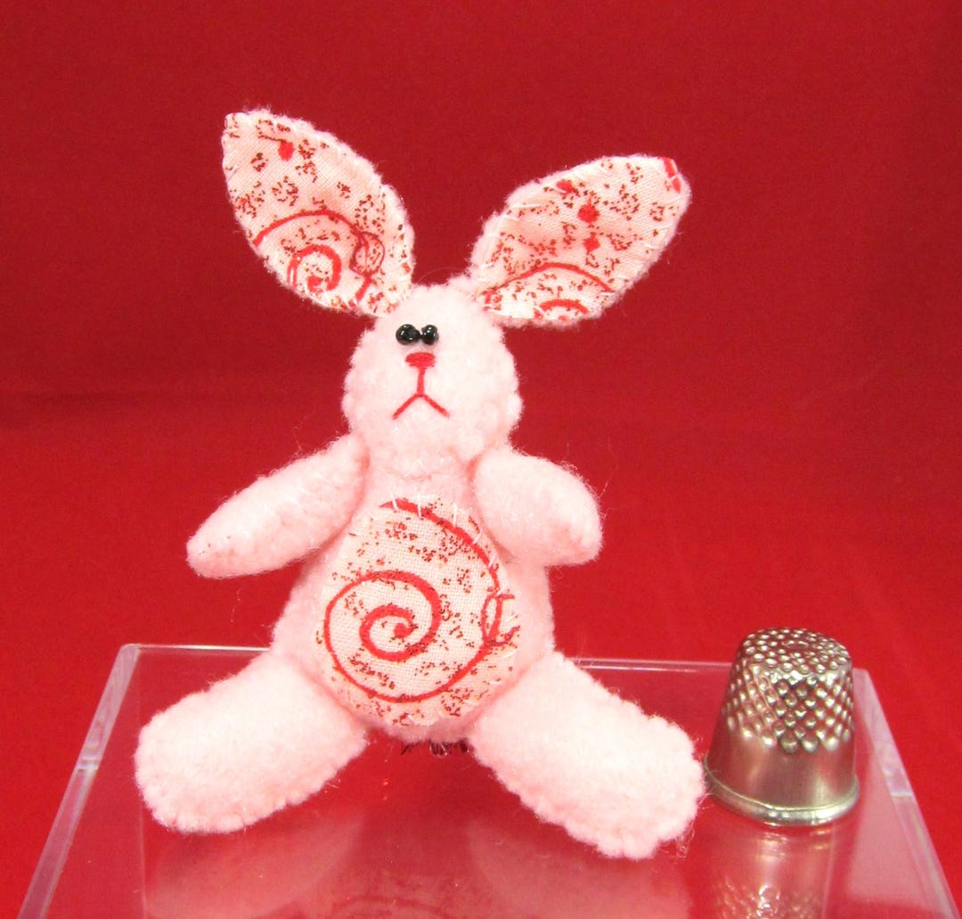 Dizzy Valentine Bunny - Miniature Stuffed Animal - Etsy