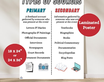 Primary and Secondary Sources - Etsy