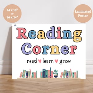 Reading Corner Poster, Independent Reading Anchor Chart, Classroom ...