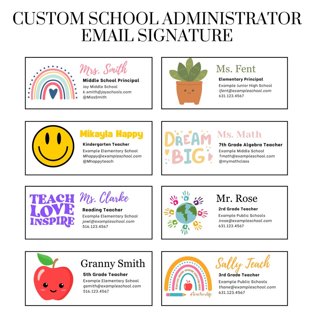 Principal Email Signature, Personalized Principal Email, Gift for ...
