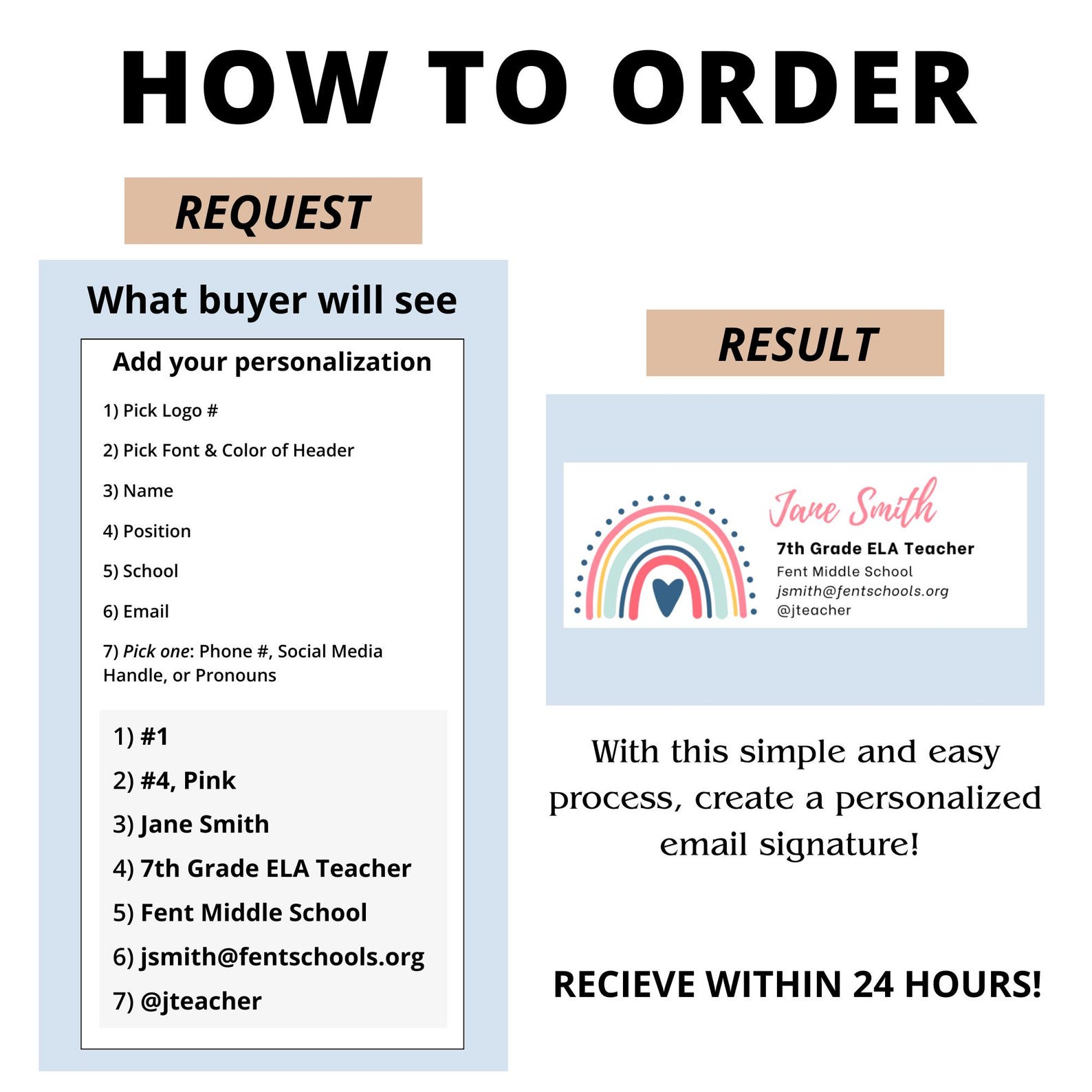 Custom Teacher Email Signature, Personalized Teacher Logo Signature ...