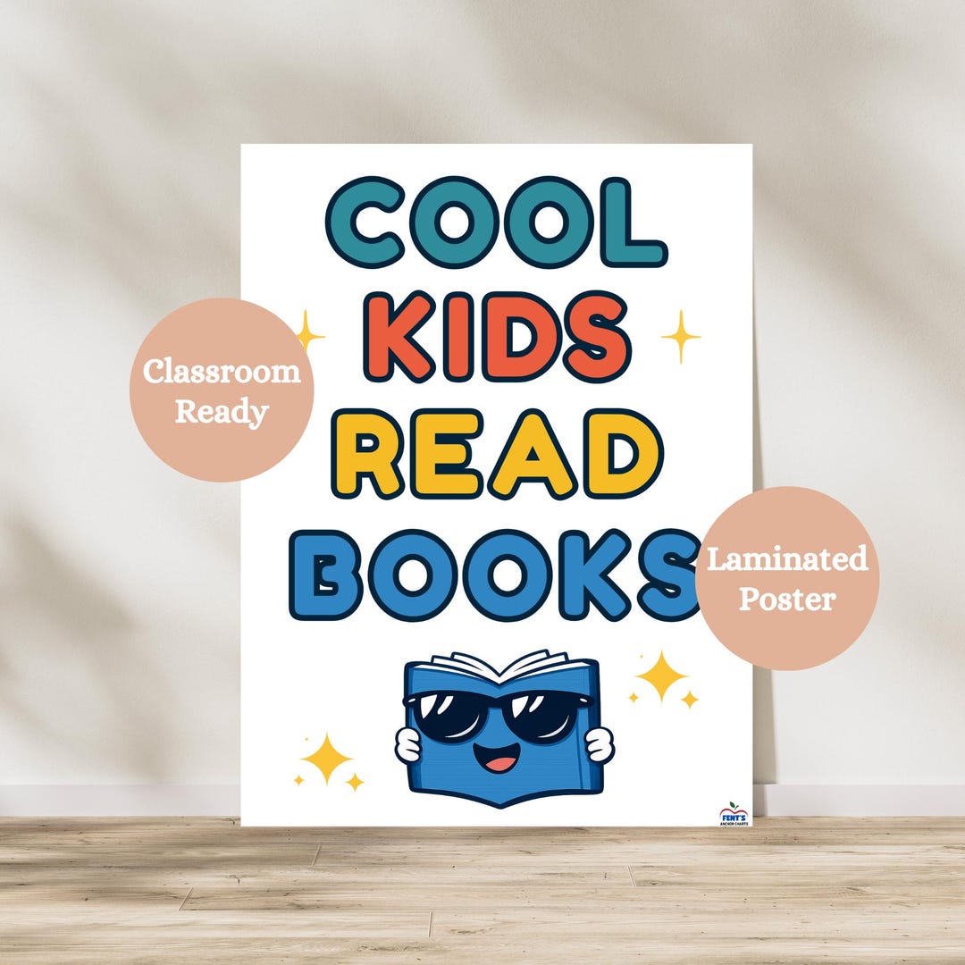 Cool Kids Read Books Poster | Elementary Classroom Reading Decor ...