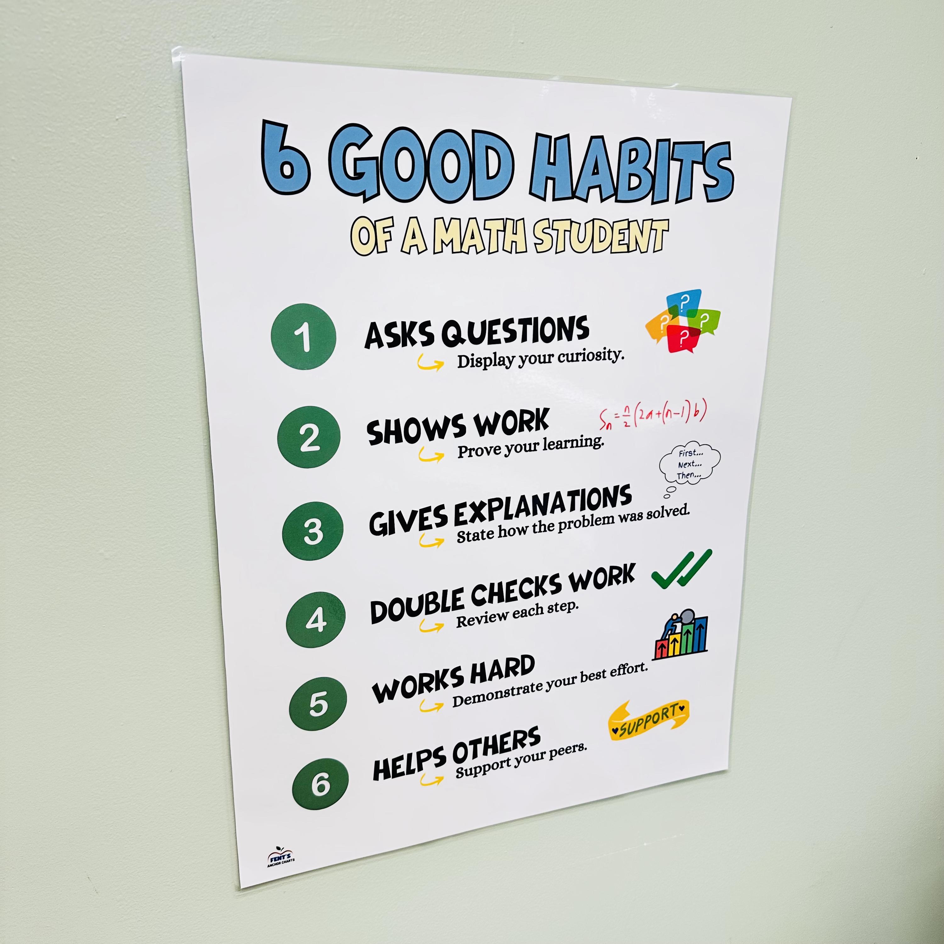 Habits of a Math Student Anchor Chart, Math Classroom Expectations ...