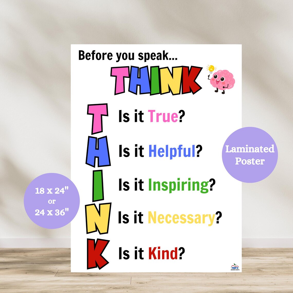 Think Before You Speak Poster, Classroom Expectations Anchor Chart, Classroom Communicaton ...