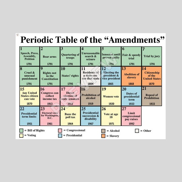 Bill of Rights Poster - Etsy