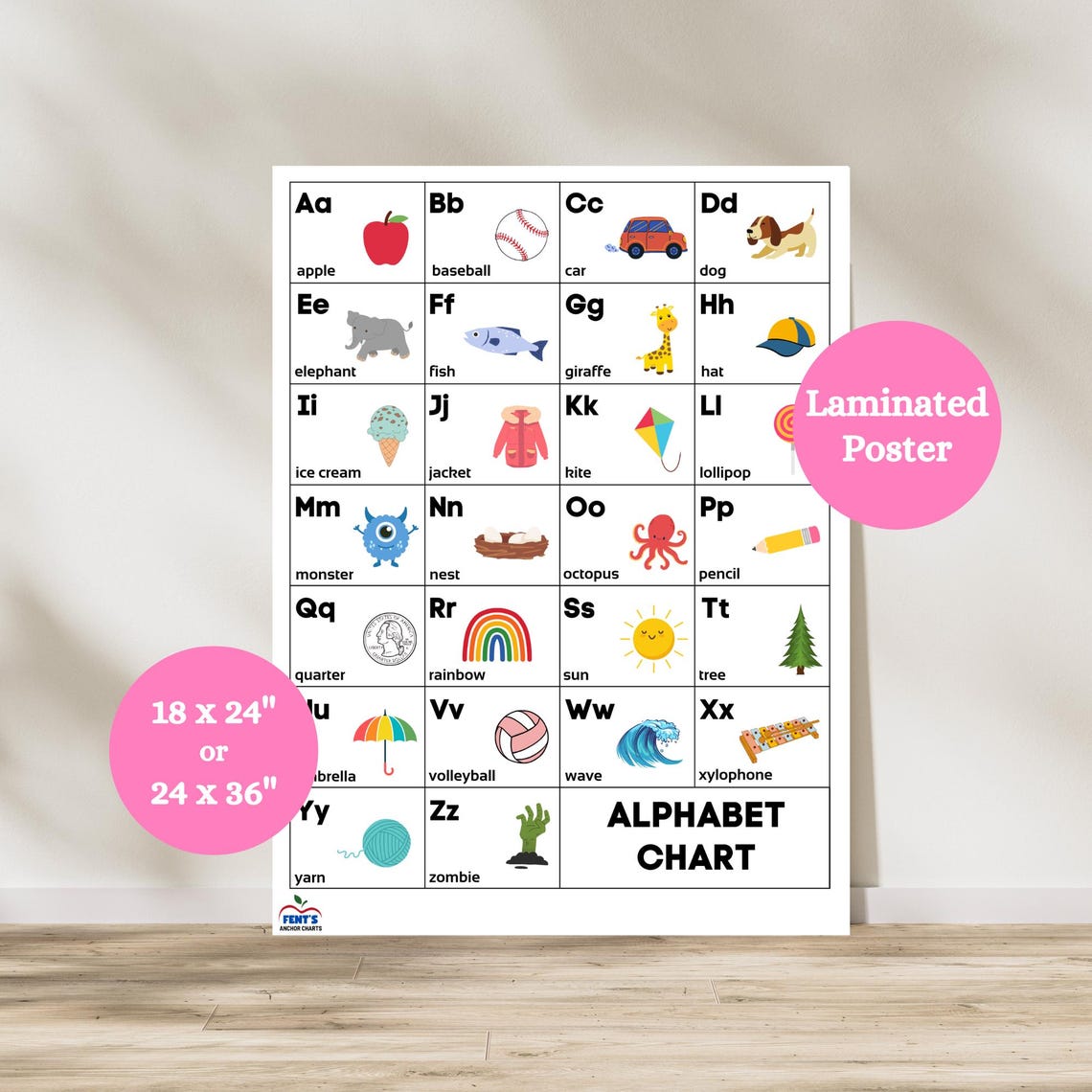 Alphabet Table Anchor Chart, Preschool & Kindergarten ABC Poster, Early ...