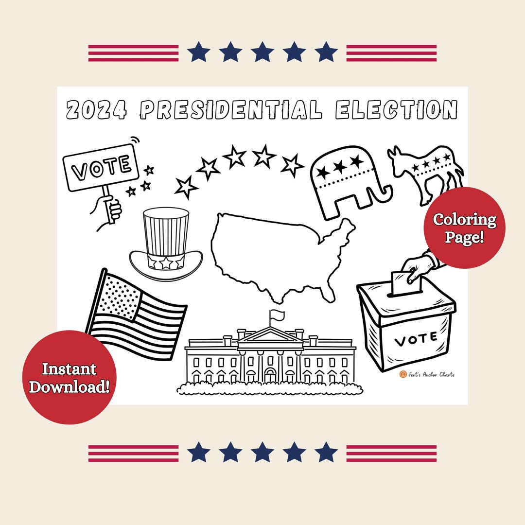 2024 Presidential Election Coloring Sheet, Presidential Election ...