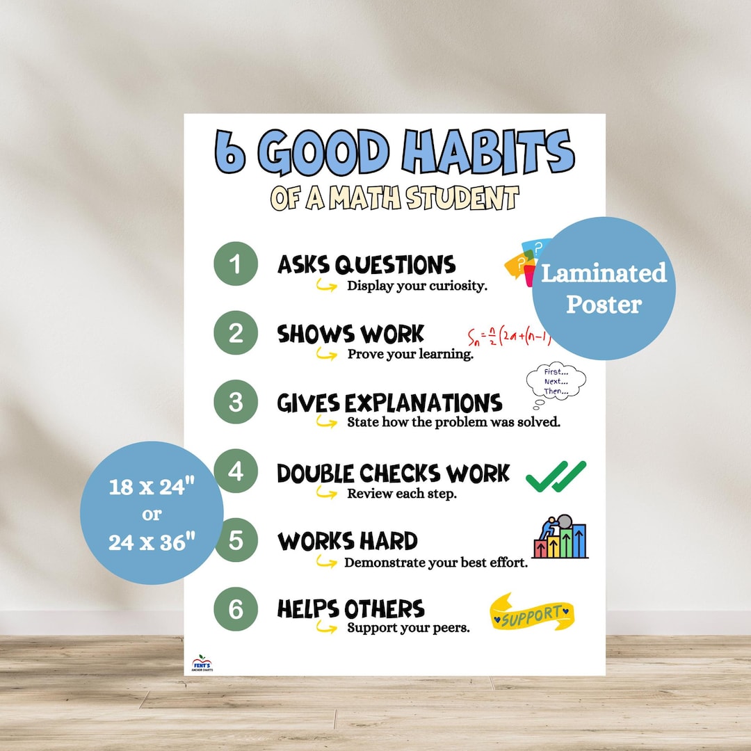 Habits of a Math Student Anchor Chart, Math Classroom Expectations ...