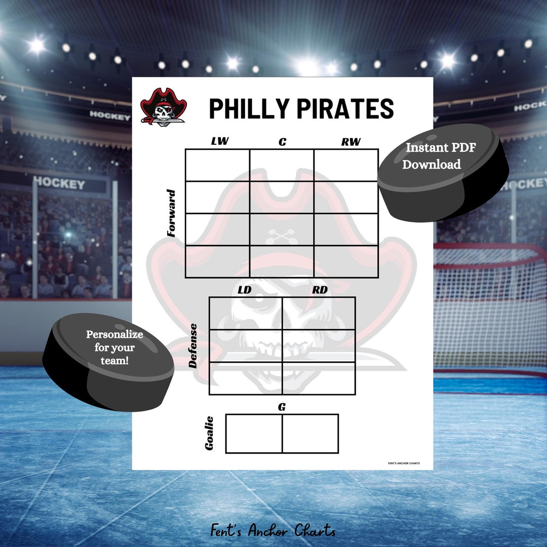 Personalized Hockey Lines, Custom Hockey Lineup Sheet, Gift for Hockey ...