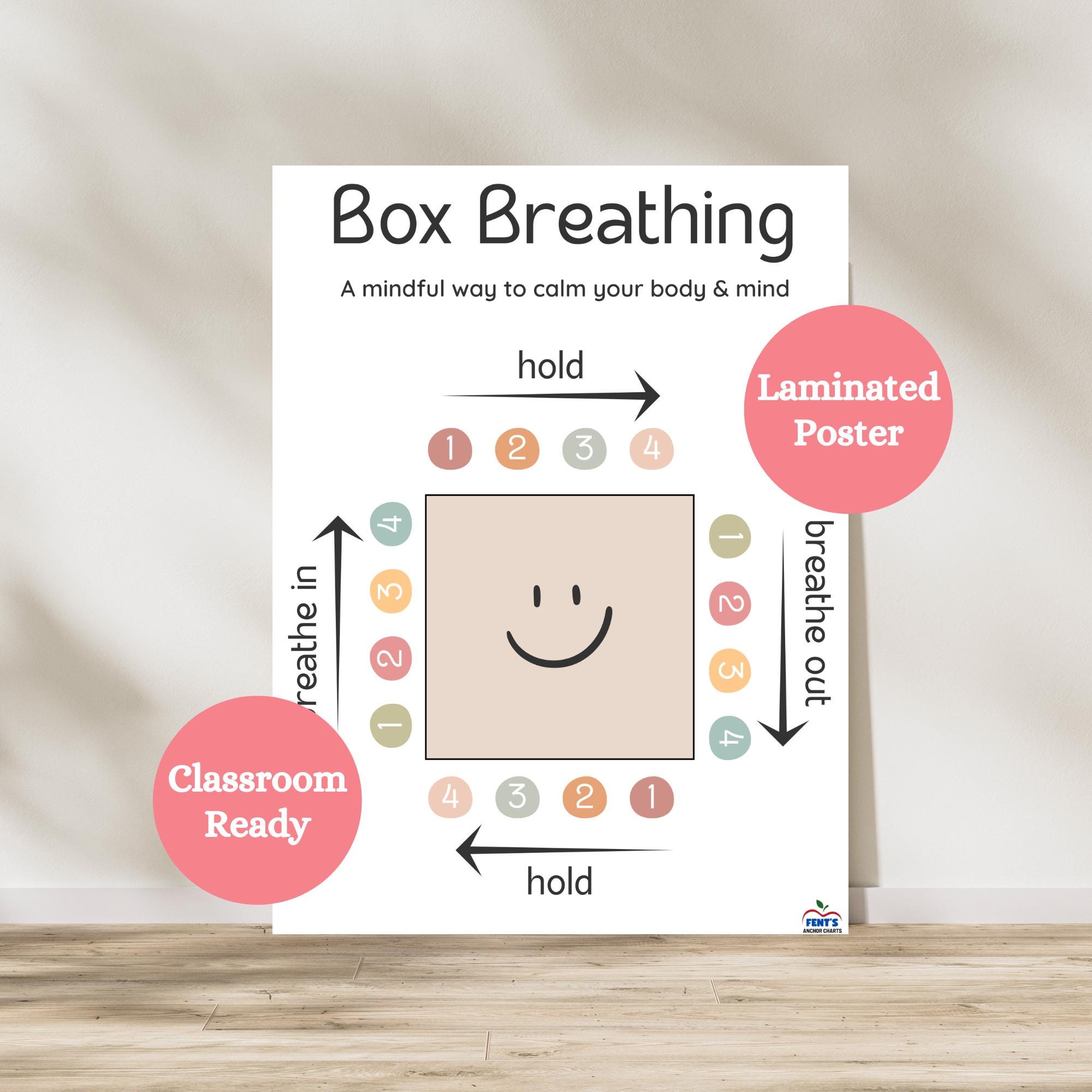 Box Breathing Laminated Poster | Classroom Calming Corner Decor - Etsy