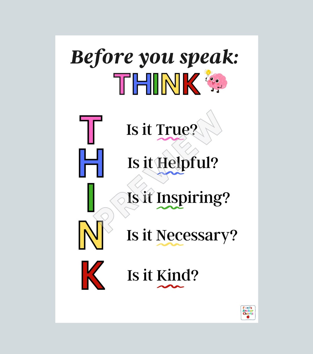 Classroom Expectations Anchor Chart, Class Rules Poster, Think Before ... Classroom Expectations Anchor Chart, Class Rules Poster, Think Before ...