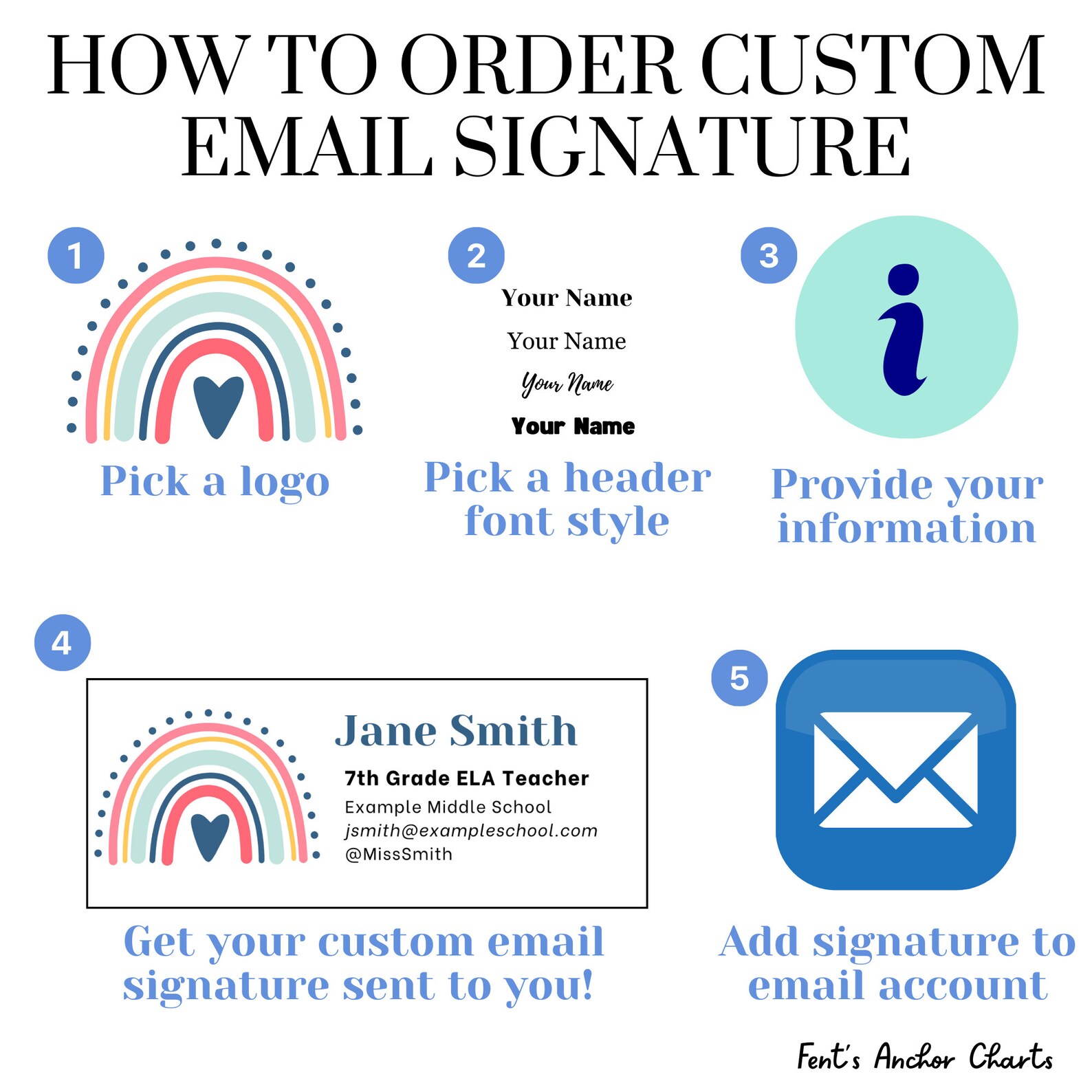 Teacher Email Signature, Personalized Email Signature for Teacher ...